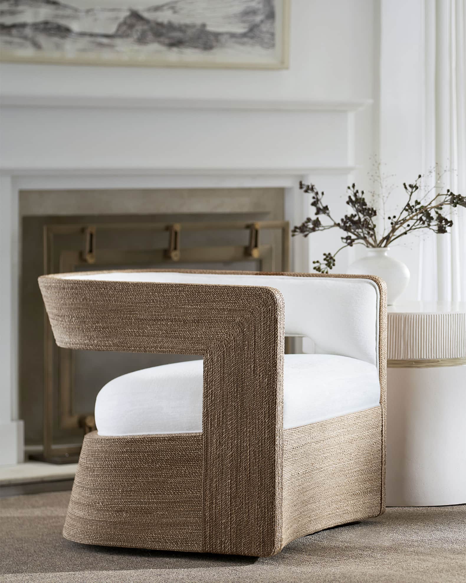 Palecek Hadley Swivel Lounge Chair, Natural | Horchow