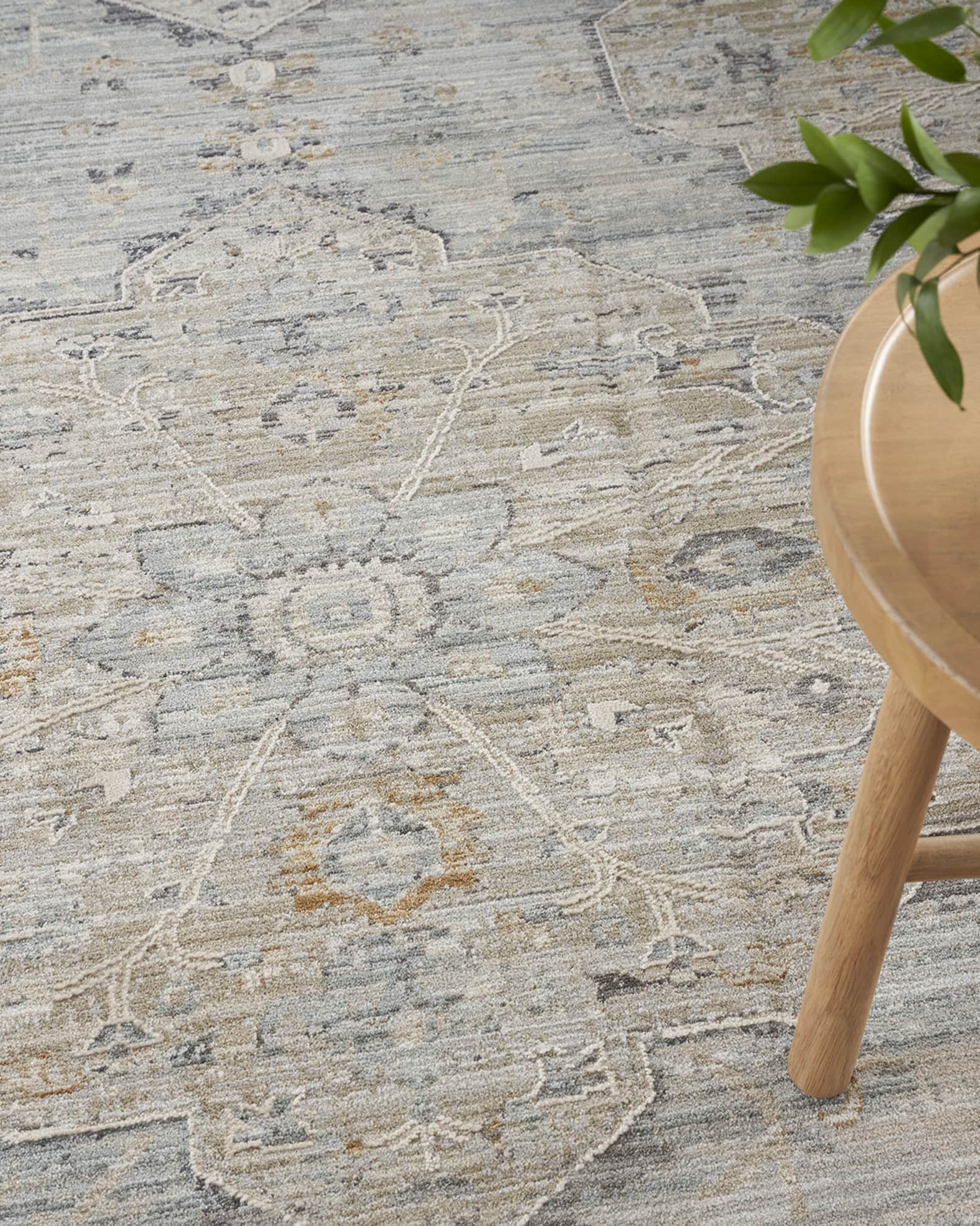 Nourison Lynx Light Blue Power-Loomed Rug, 10' x 14' | Horchow