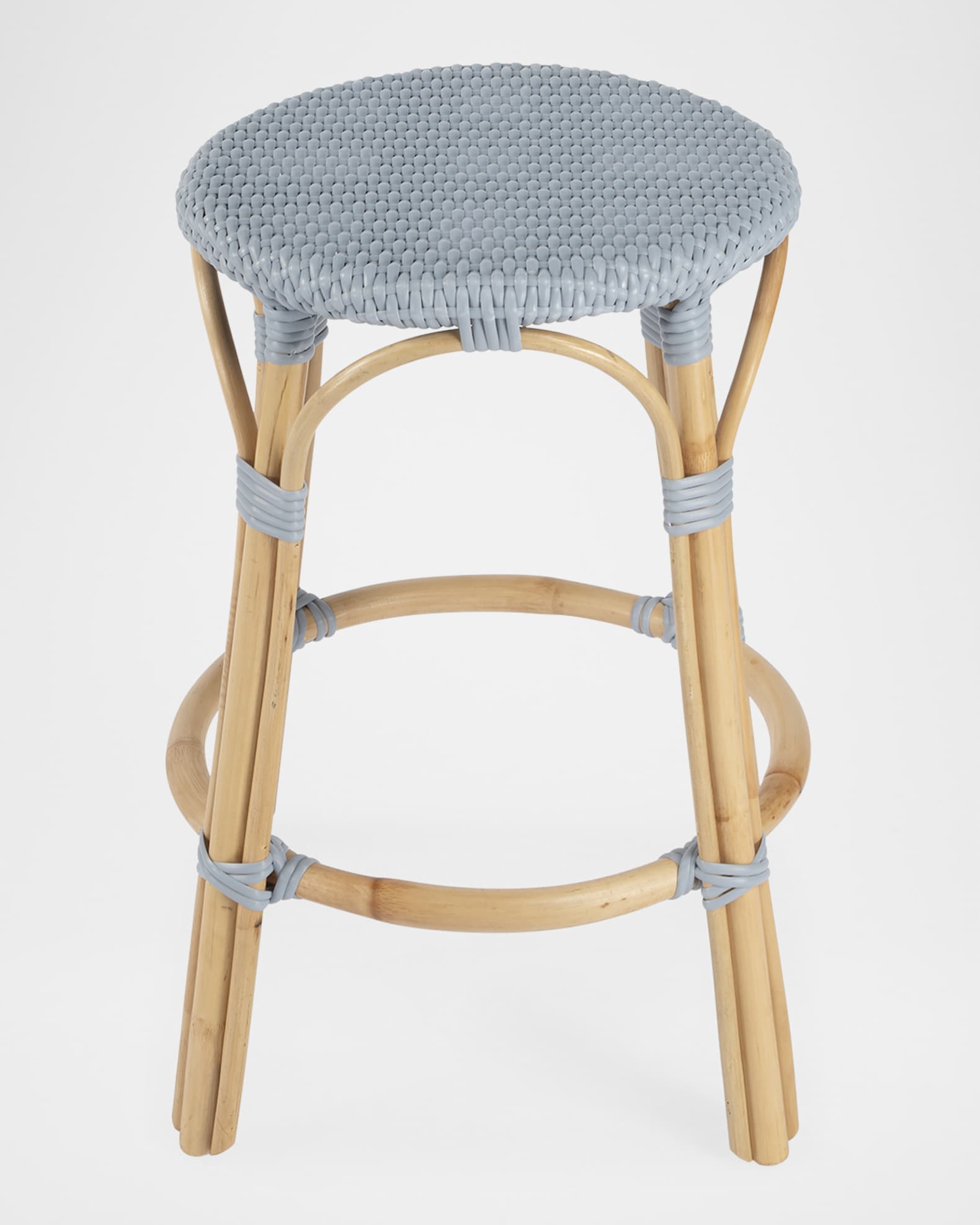 Butler Specialty Co Tobias 24" Rattan Counter Stool, Baby Blue | Horchow