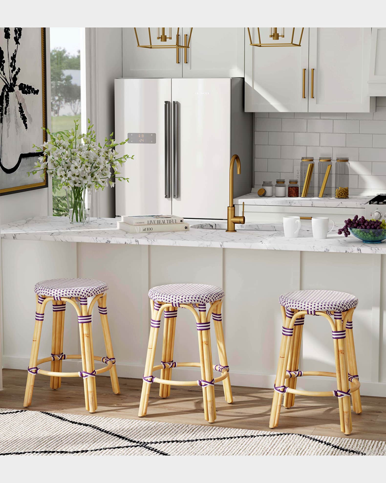 Butler Specialty Co Tobias 24" Rattan Counter Stool | Horchow