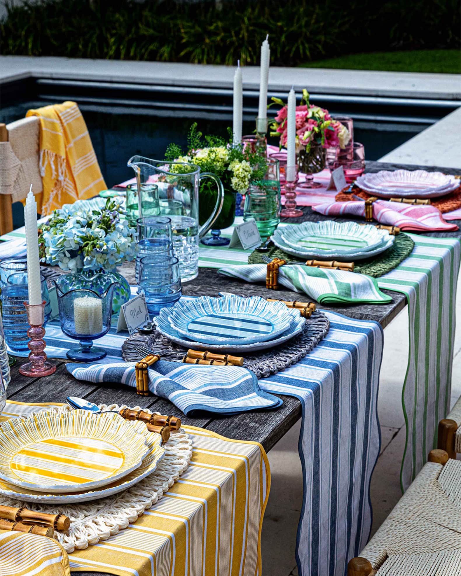 Juliska Cabana Stripe Melamine Assorted Dinner Plates, Set of 4 | Horchow