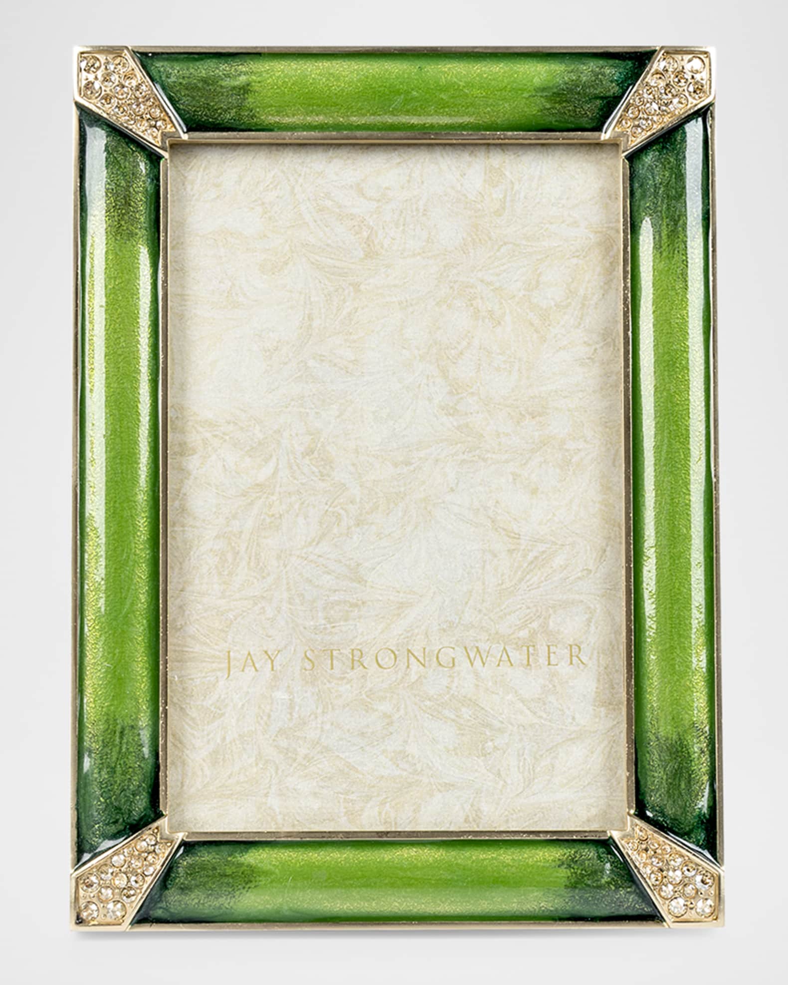 Jay Strongwater Lavinia 4" x 6" Picture Frame, Emerald | Horchow