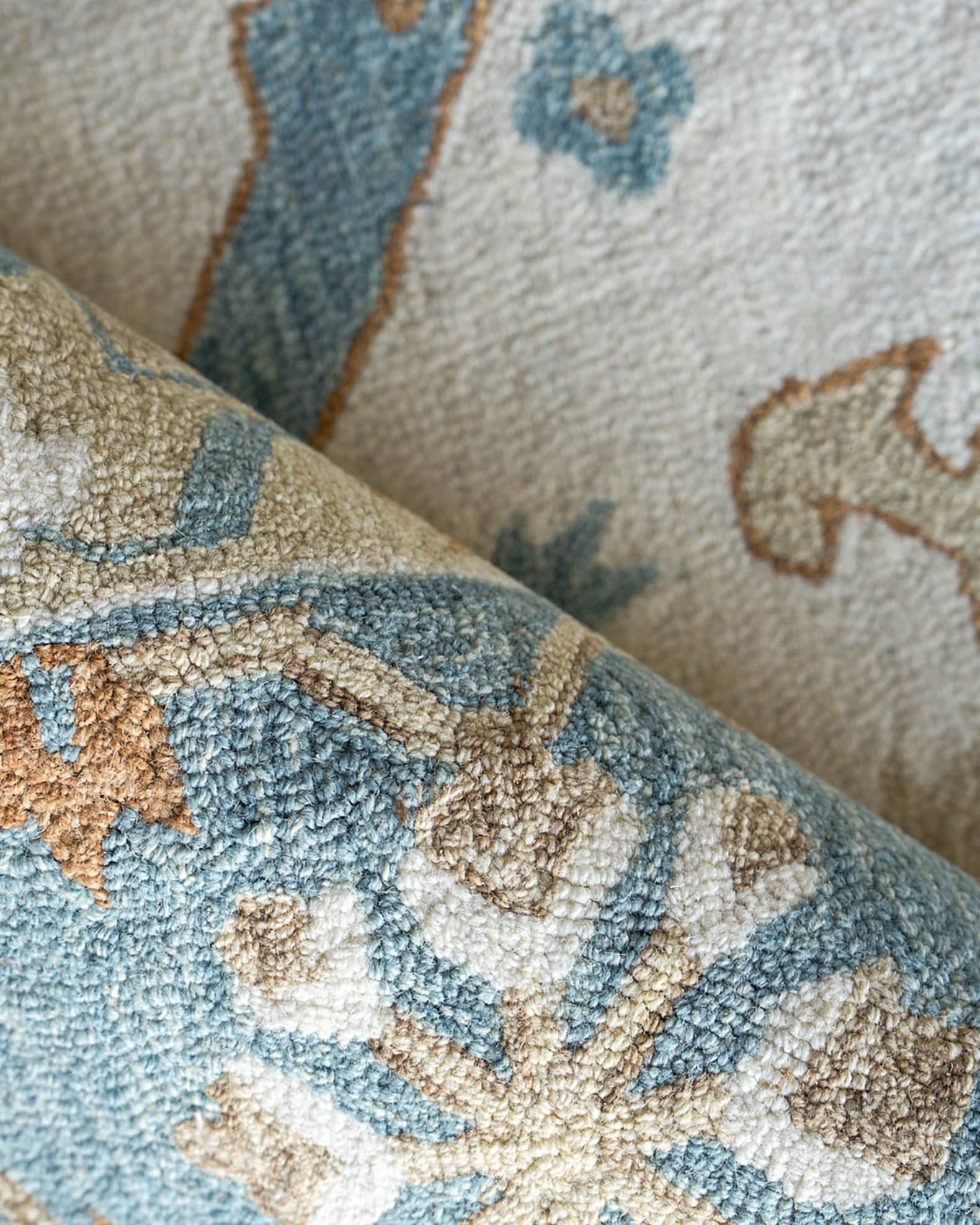 Exquisite Rugs Claremont Hand-Tufted Light Blue Oushak Rug, 8' x 10 ...