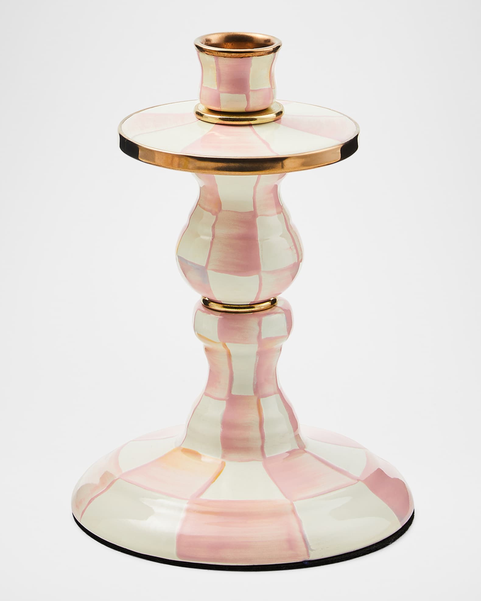 MacKenzie-Childs Rosy Check Small Candlestick | Horchow