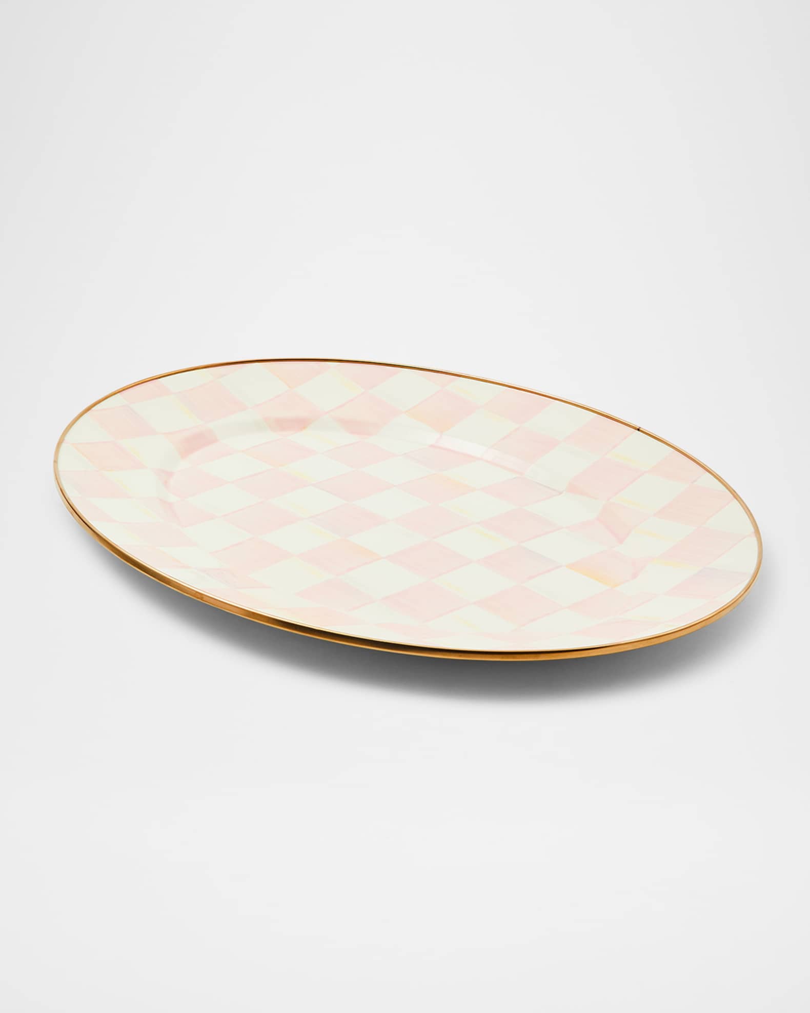 MacKenzie-Childs Rosy Check Medium Oval Platter | Horchow