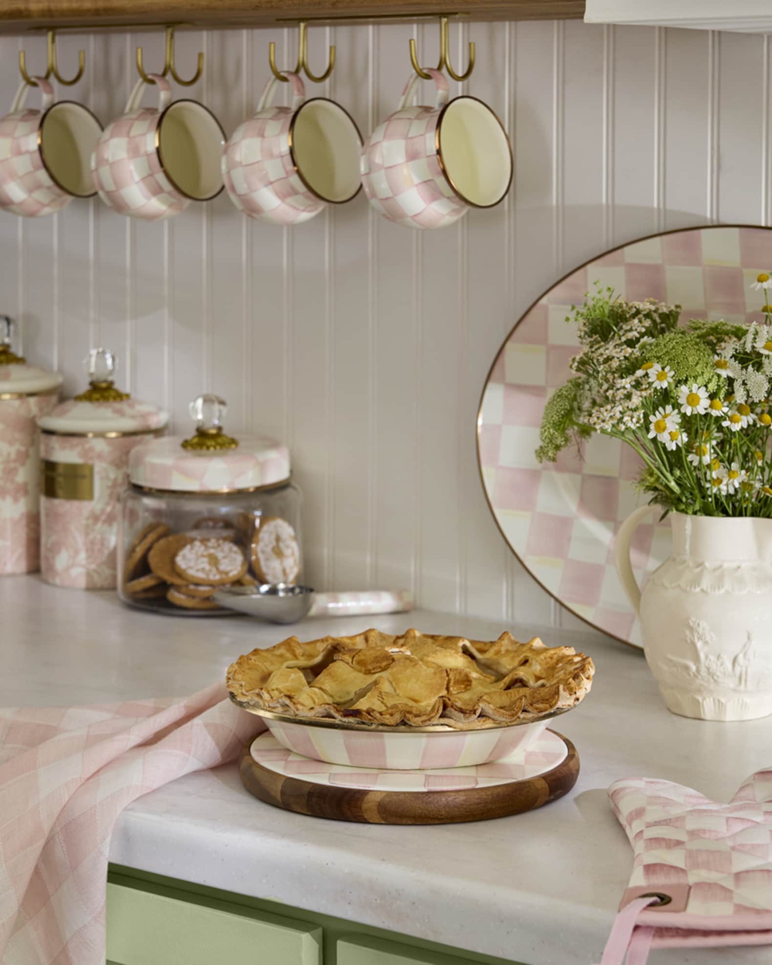 MacKenzie-Childs Rosy Check Medium Oval Platter | Horchow