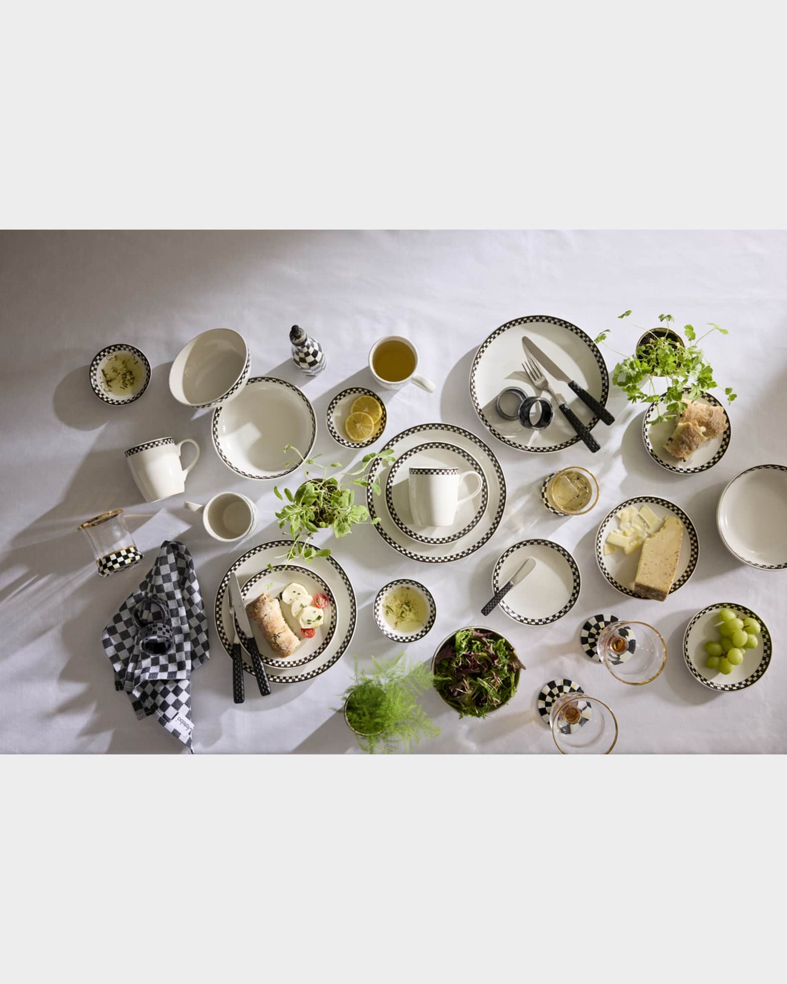 MacKenzie-Childs Black Check Napkin Ring, Set of 4 | Horchow