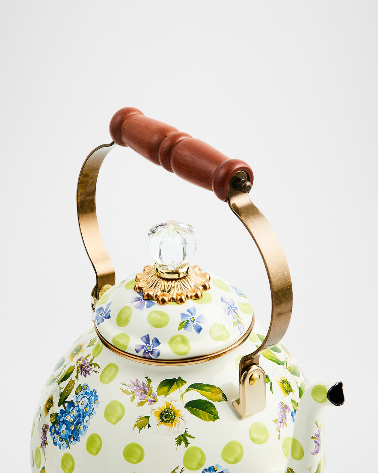 MacKenzie-Childs Wildflowers Green 3-Quart Tea Kettle | Horchow