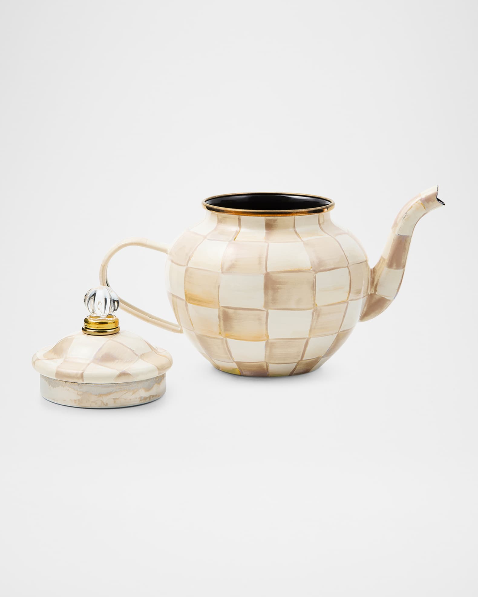 MacKenzie-Childs Mocha Check 4-Cup Teapot | Horchow