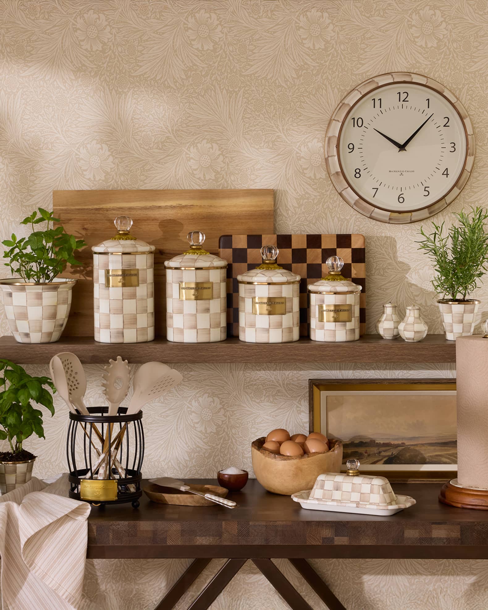 MacKenzie-Childs Mocha Check Salt & Pepper Shakers | Horchow