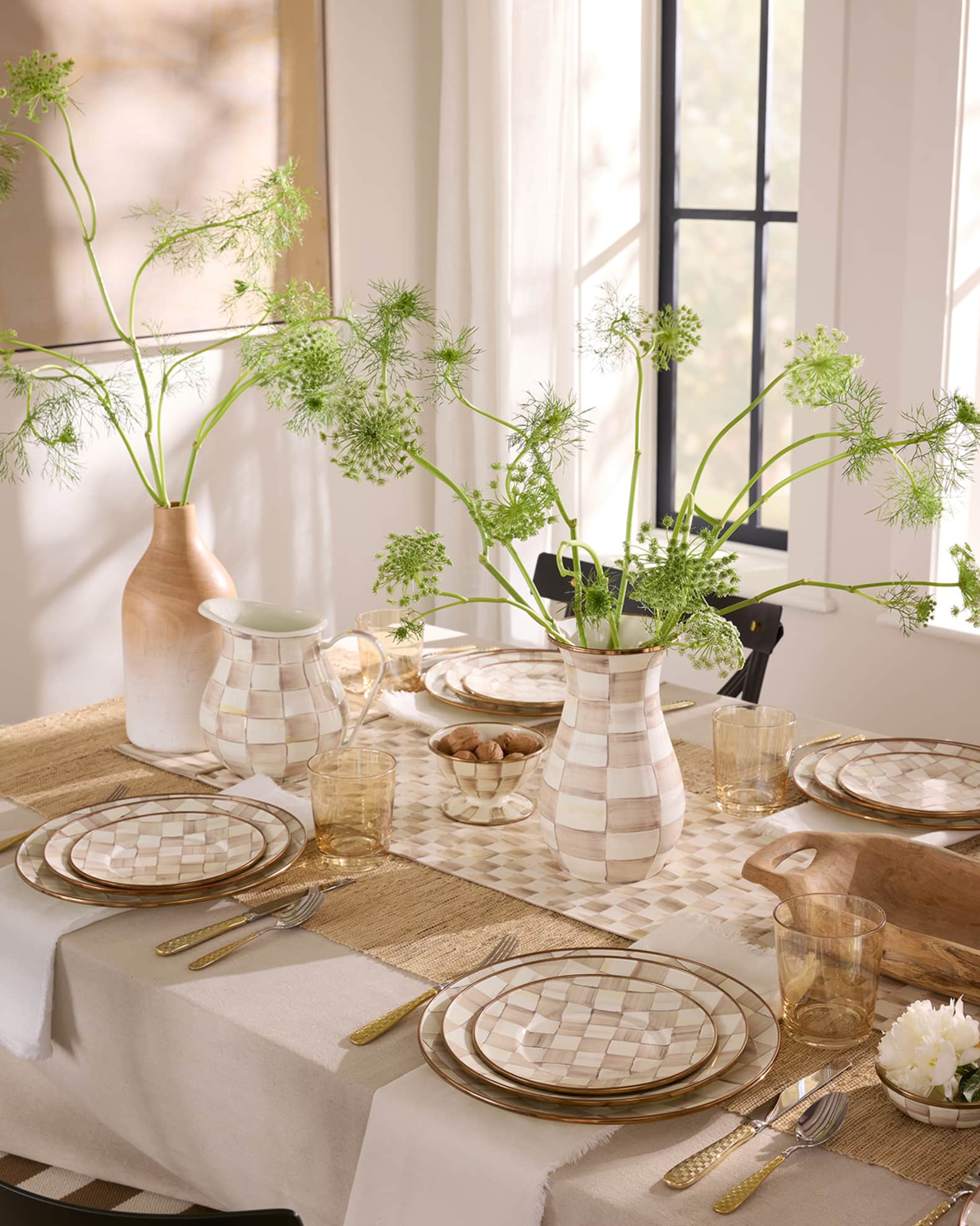 MacKenzie-Childs Mocha Check Salad Plate | Horchow