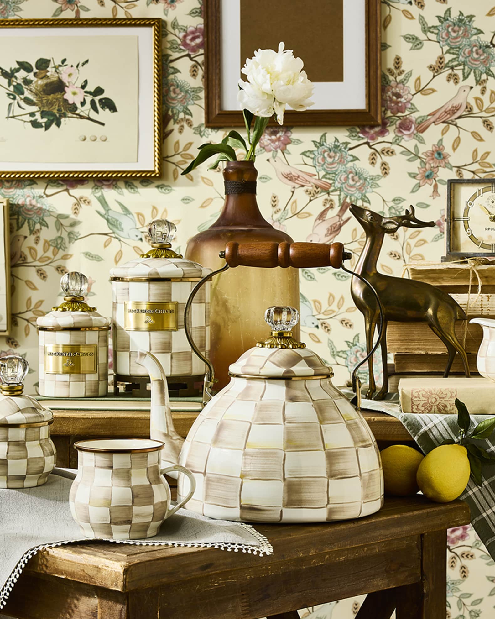 MacKenzie-Childs Mocha Check Little Creamer | Horchow