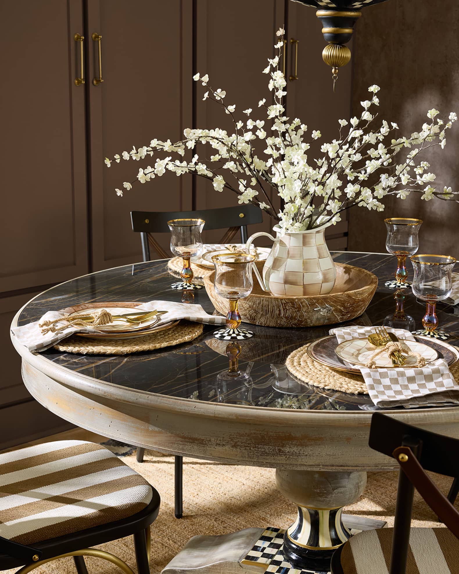 MacKenzie-Childs Mocha Check Pitcher, 3 Qt. | Horchow