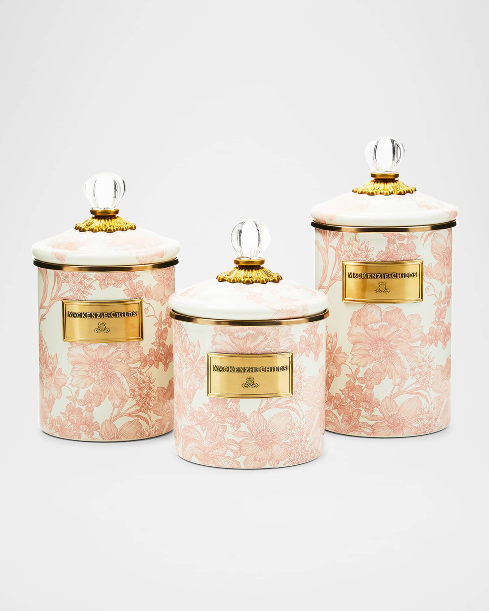 MacKenzie-Childs Rosy English Garden Medium Canister | Horchow