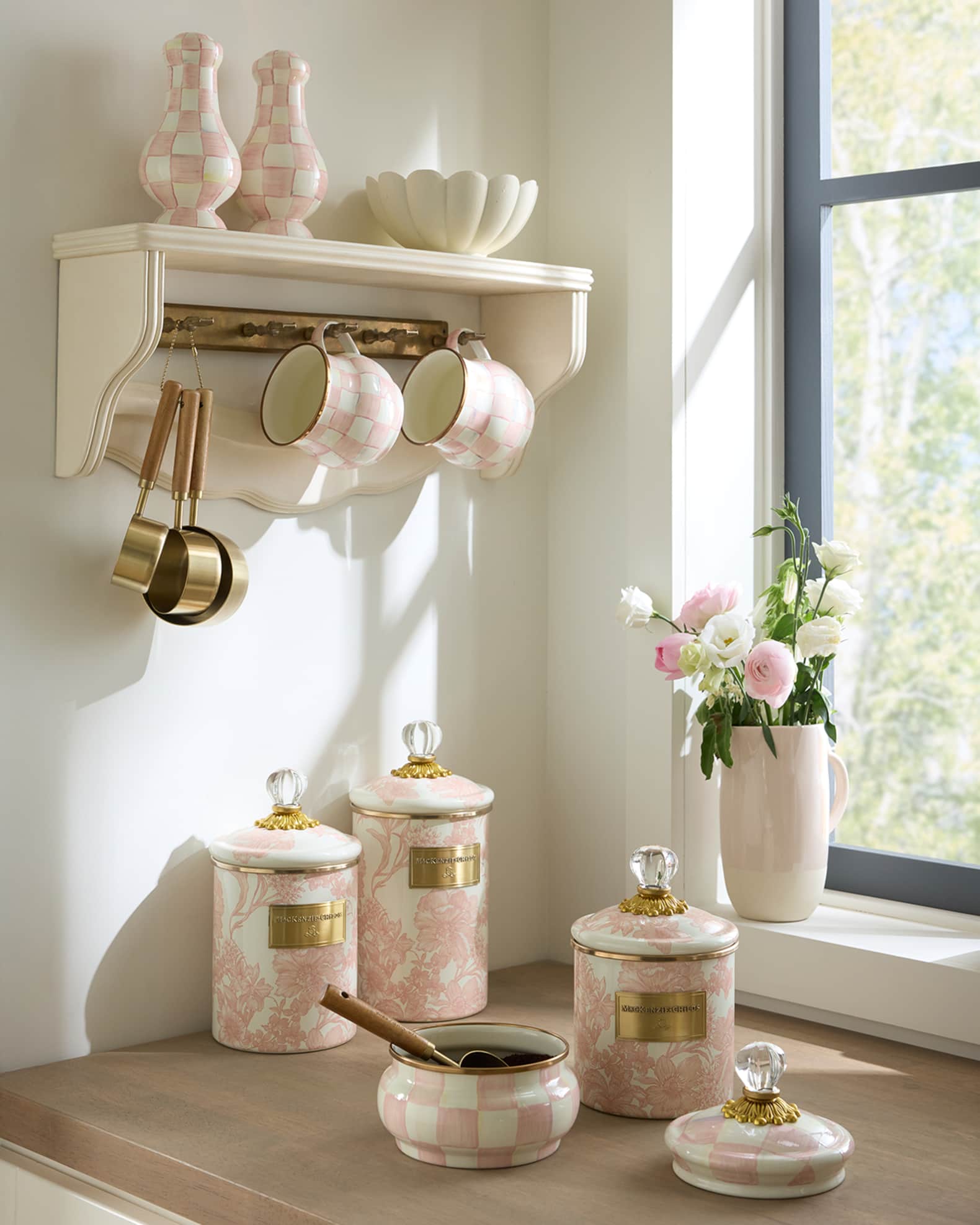 MacKenzie-Childs Rosy English Garden Medium Canister | Horchow