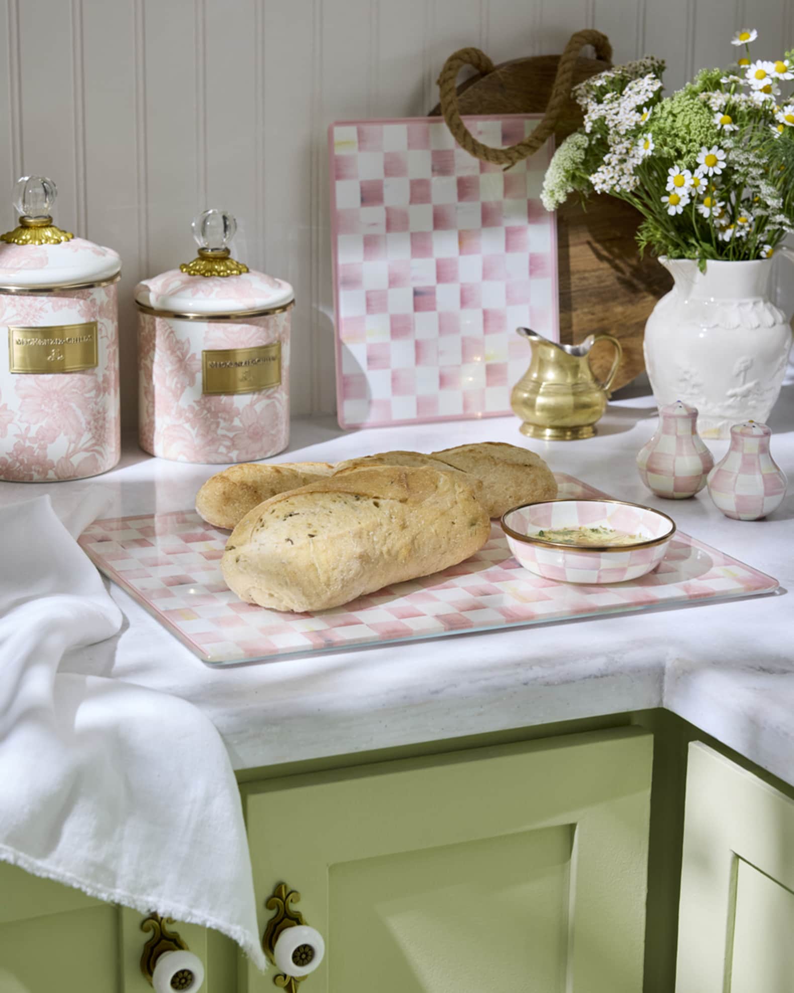 MacKenzie-Childs Rosy English Garden Medium Canister | Horchow