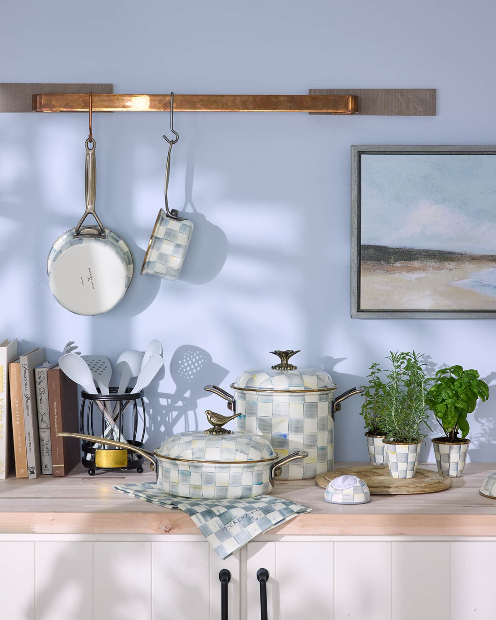 MacKenzie-Childs Sterling Check Utensil Caddy Set | Horchow