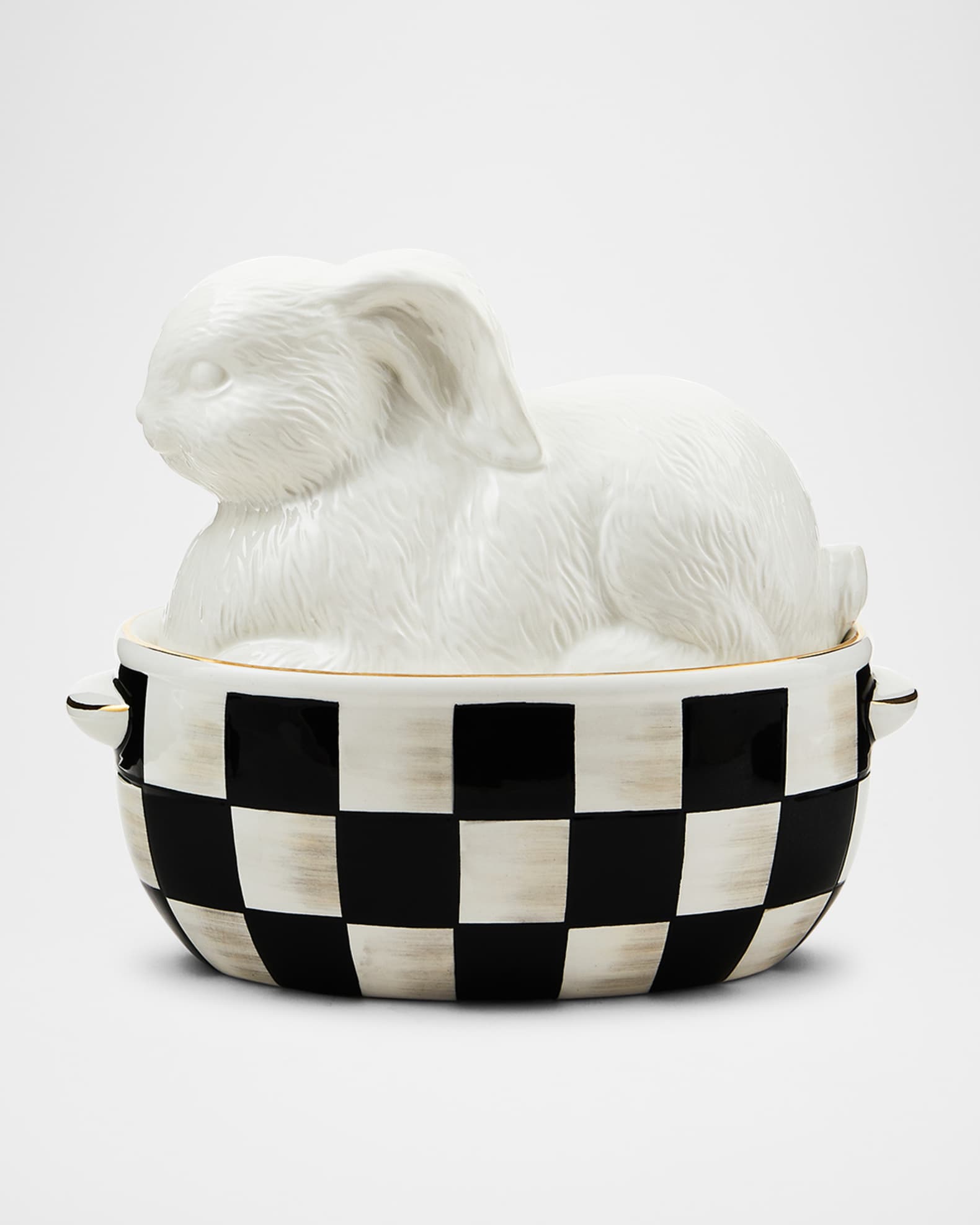MacKenzie-Childs White Rabbit Ceramic Lidded Dish | Horchow