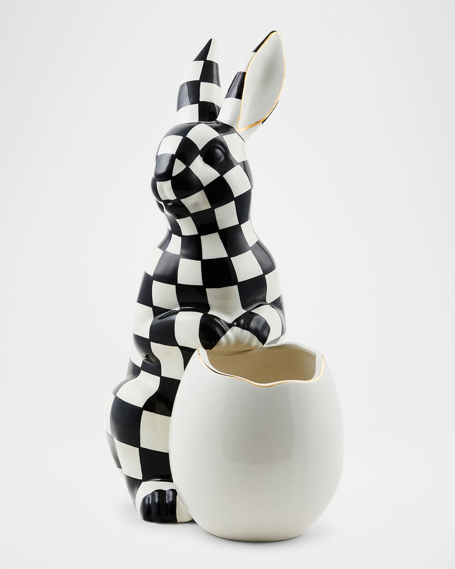 MacKenzie-Childs White Rabbit Ceramic Large Bunny Vase | Horchow