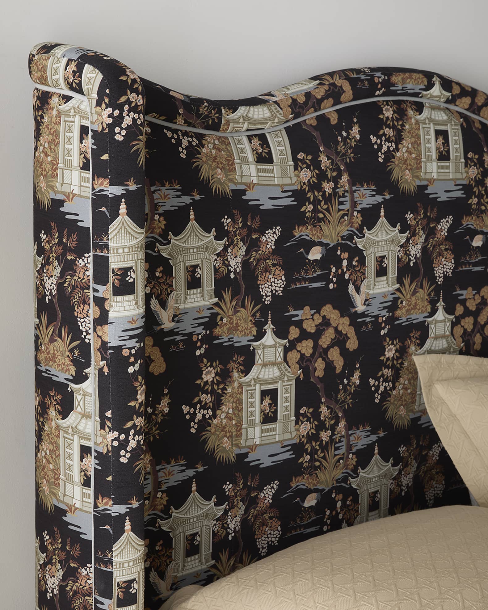 Massoud Kingston Wingback King Bed | Horchow