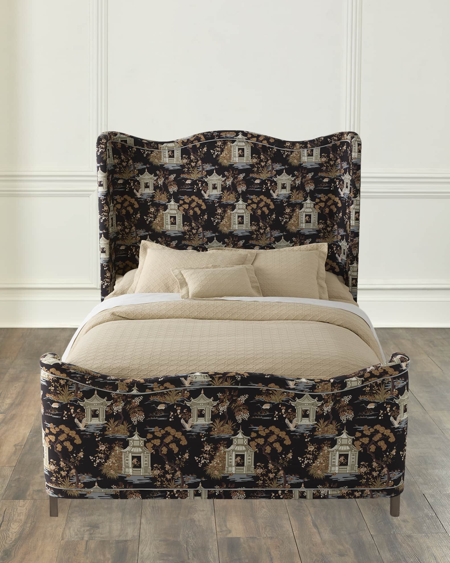 Massoud Kingston Wingback King Bed | Horchow