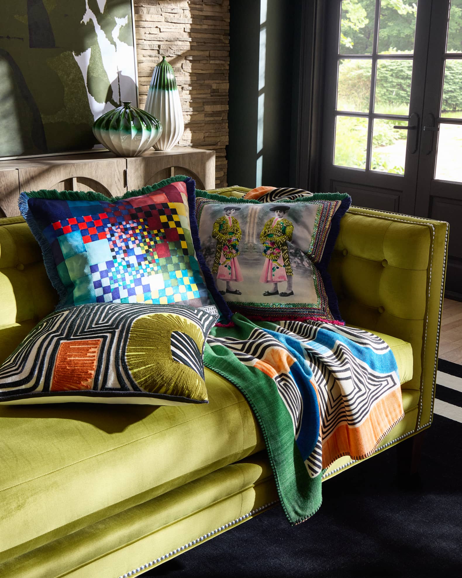 Christian Lacroix En Allant Aux Baux Merino Wool Throw, 51" x 71" | Horchow