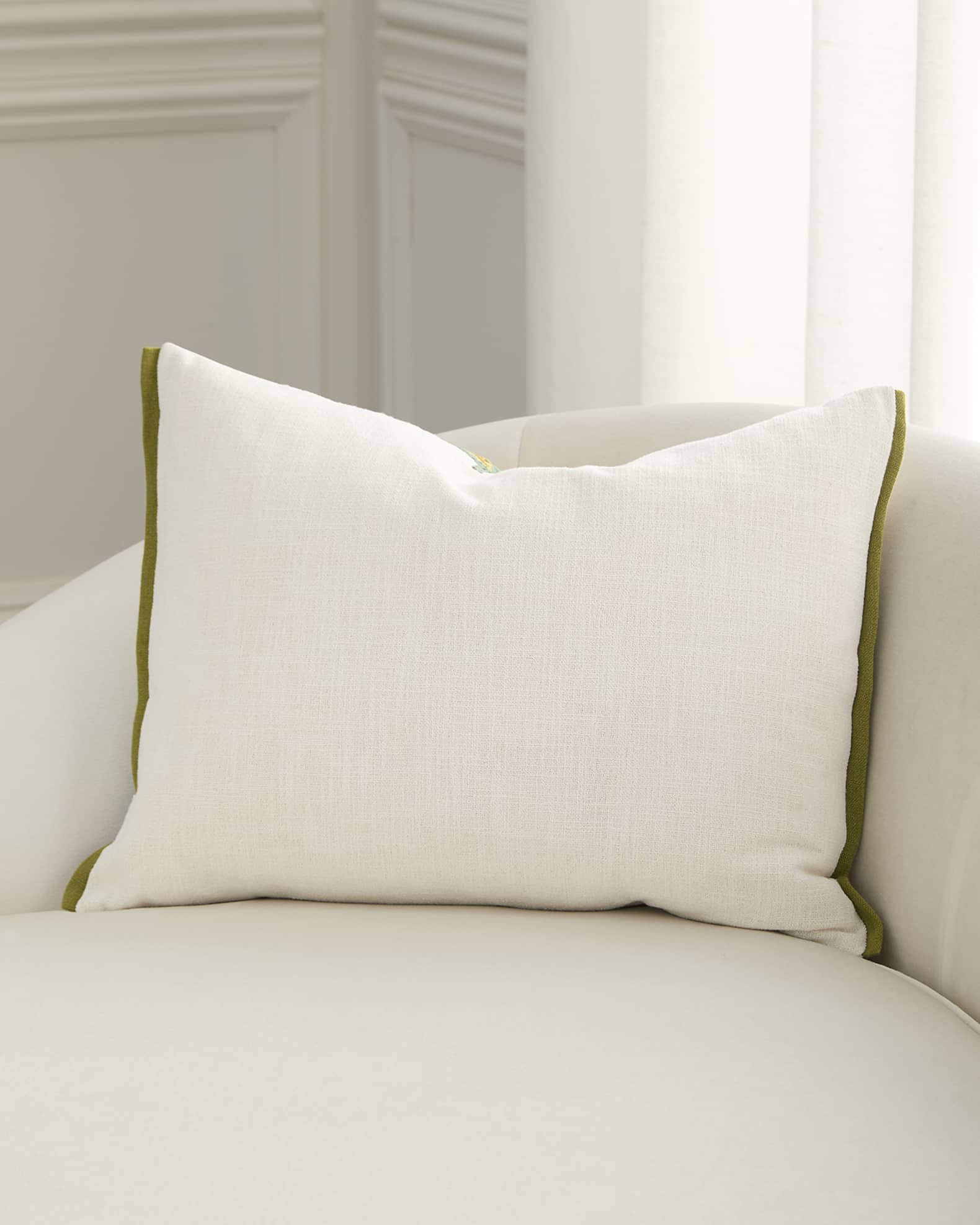 Designers Guild Foglia Embroidered Decorative Pillow, 18" x 24" | Horchow