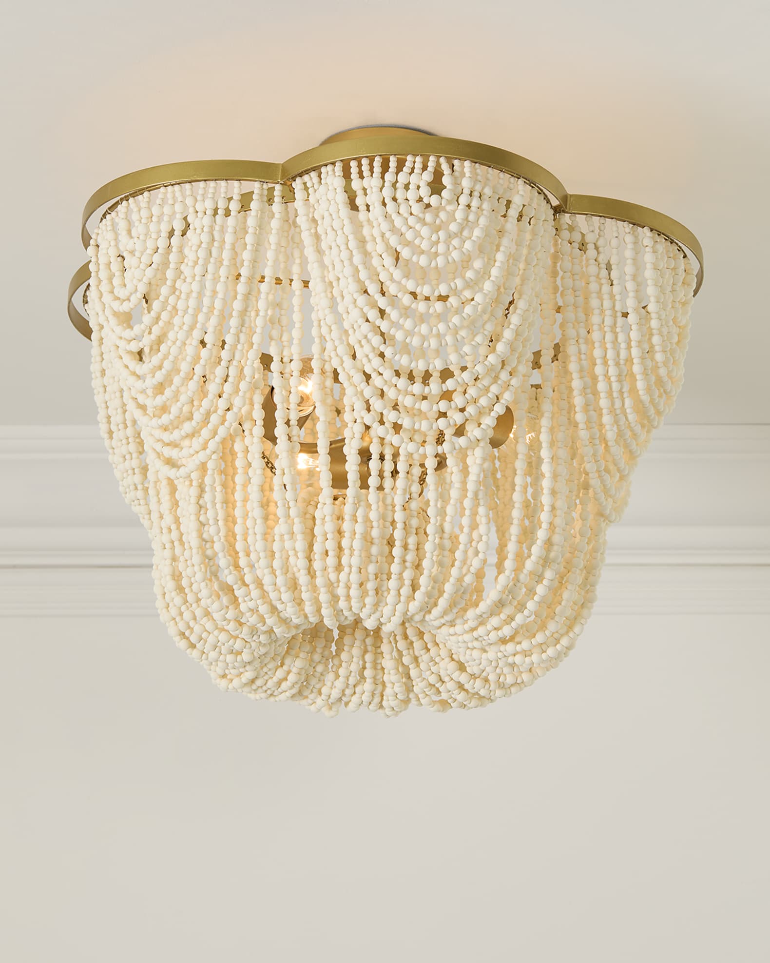 Neiman Marcus Draped Wood Bead Flushmount | Horchow