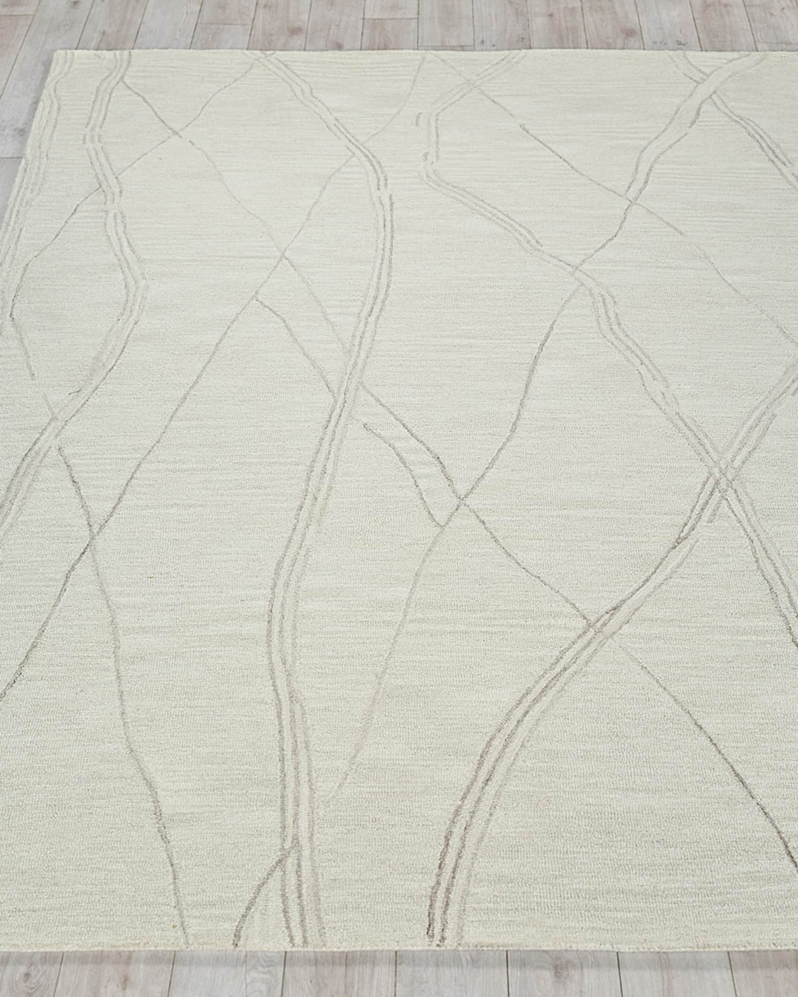 Exquisite Rugs Tangiers Hand-Tufted Ivory/Beige Rug, 9' x 12' | Horchow