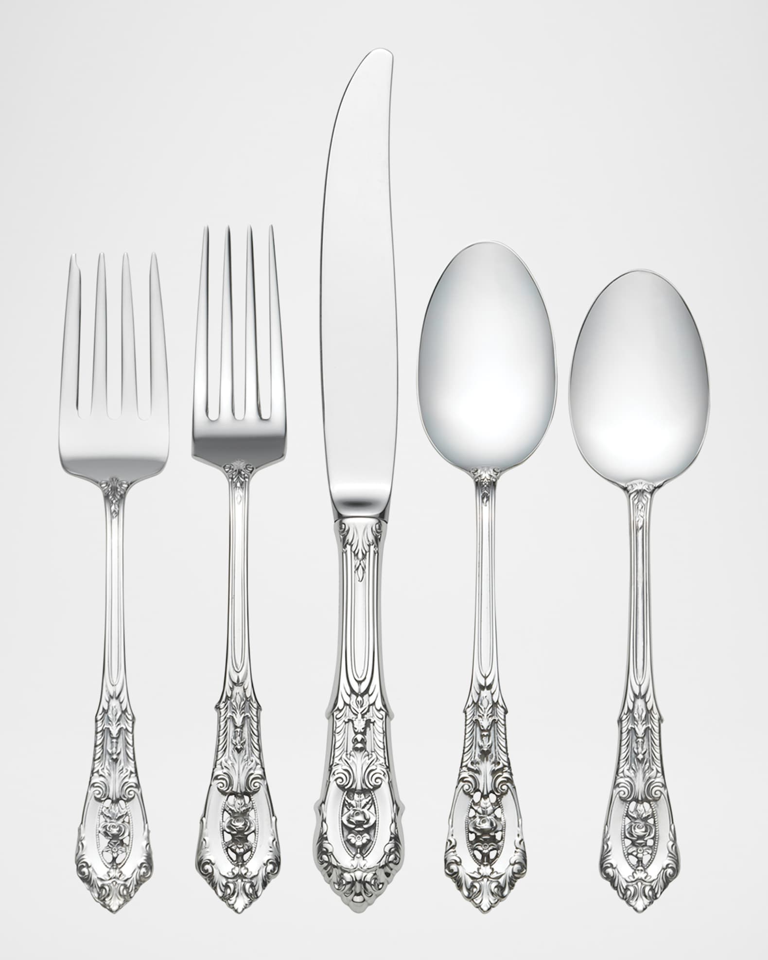 Wallace Silversmiths Rose Point 46-Piece Flatware Set, Service for 8 ...