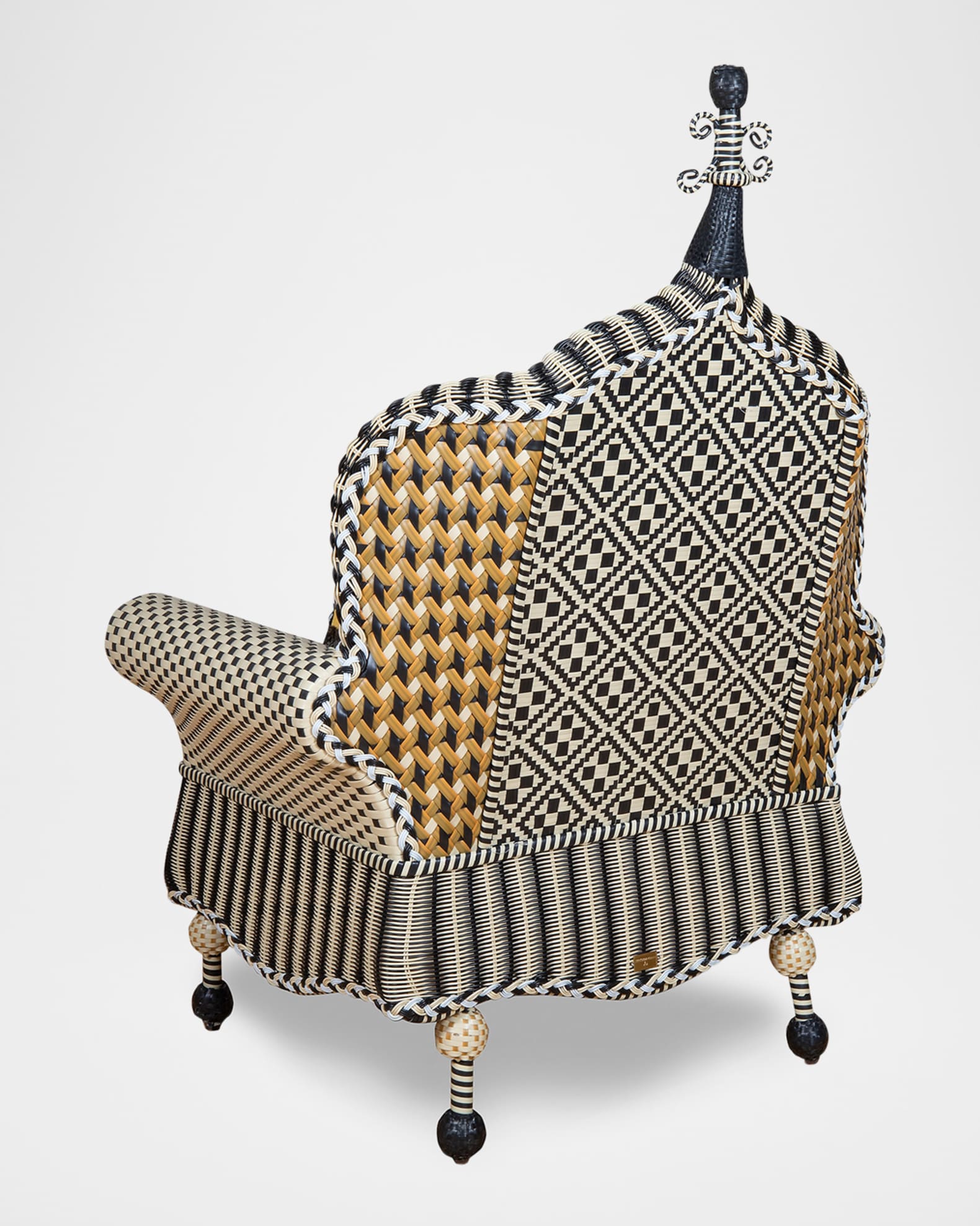 MacKenzie-Childs Queen Bee Courtyard Outdoor Wing Chair | Horchow