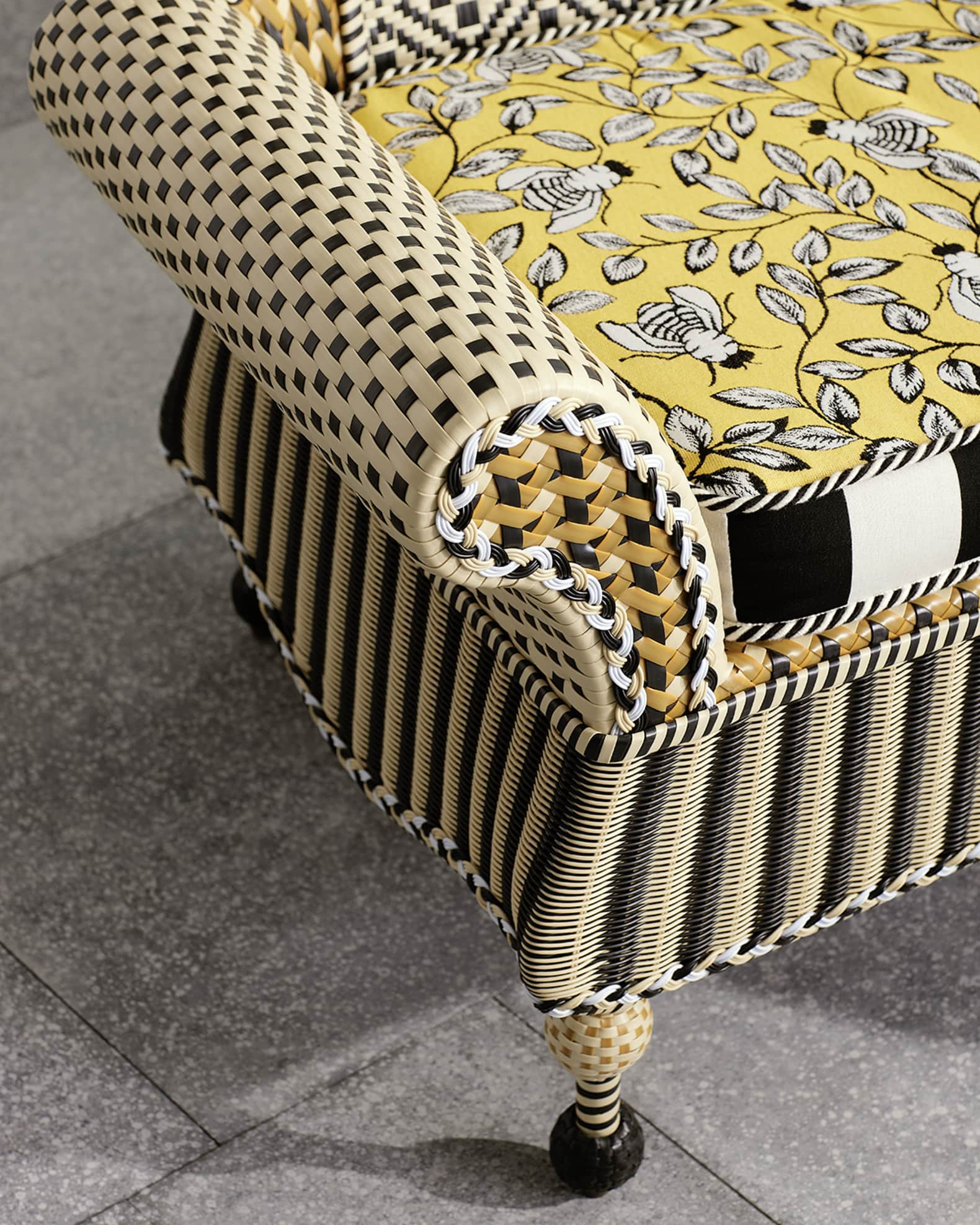 MacKenzie-Childs Queen Bee Courtyard Outdoor Wing Chair | Horchow
