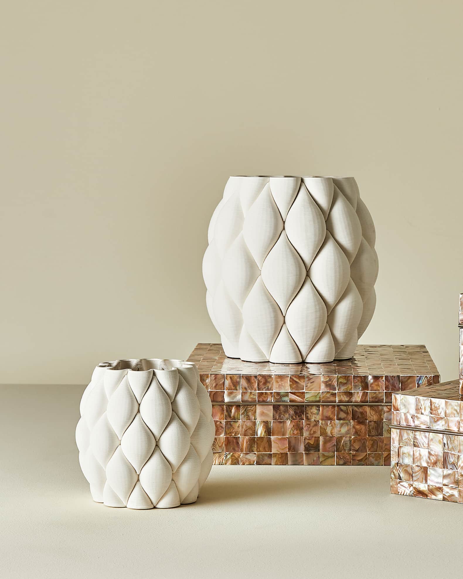 Global Views Pillowed 3D Printed Vase, Small 6" | Horchow