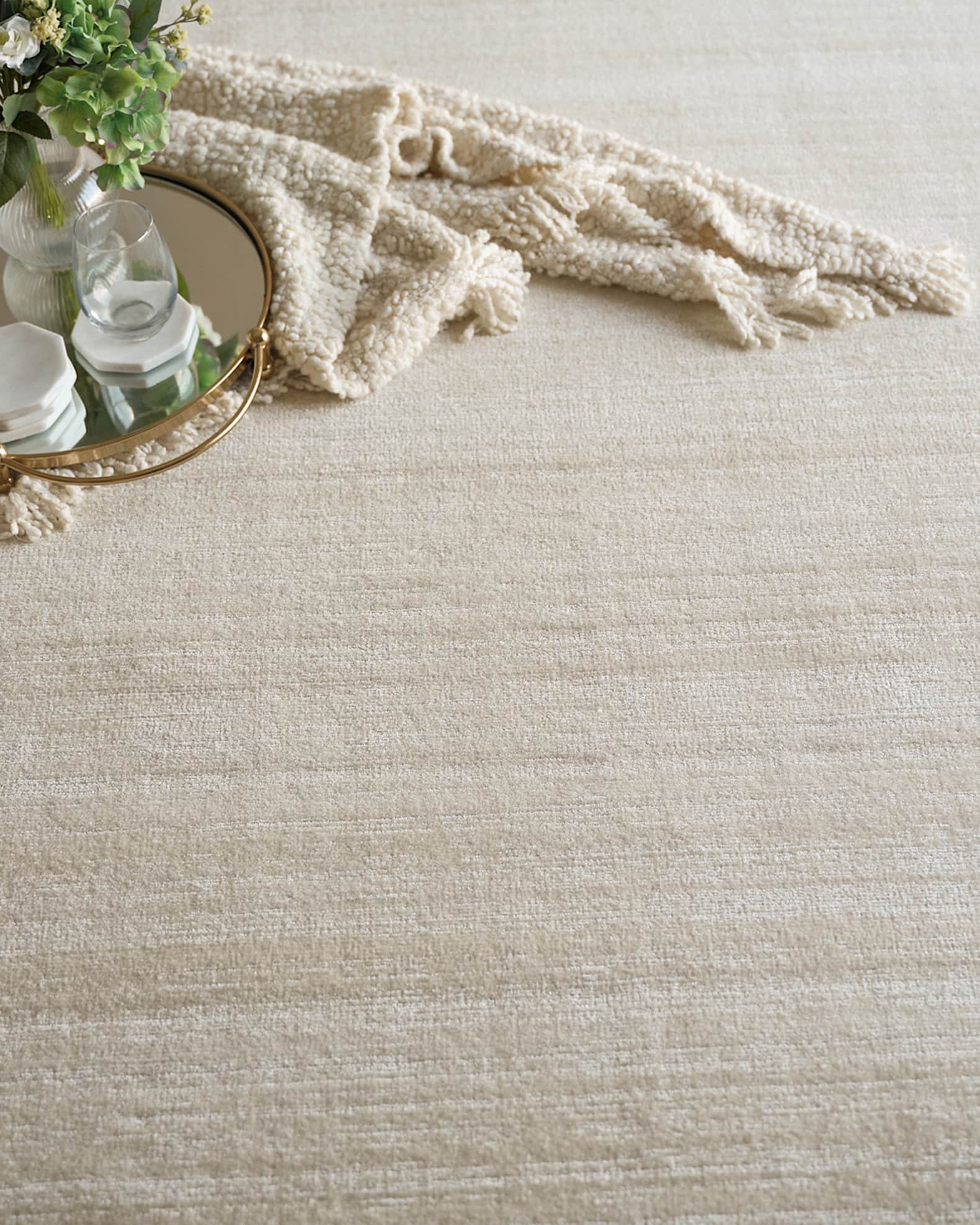 Exquisite Rugs Martelli Modern Hand-Loomed Light Beige Rug, 12' x 15 ...