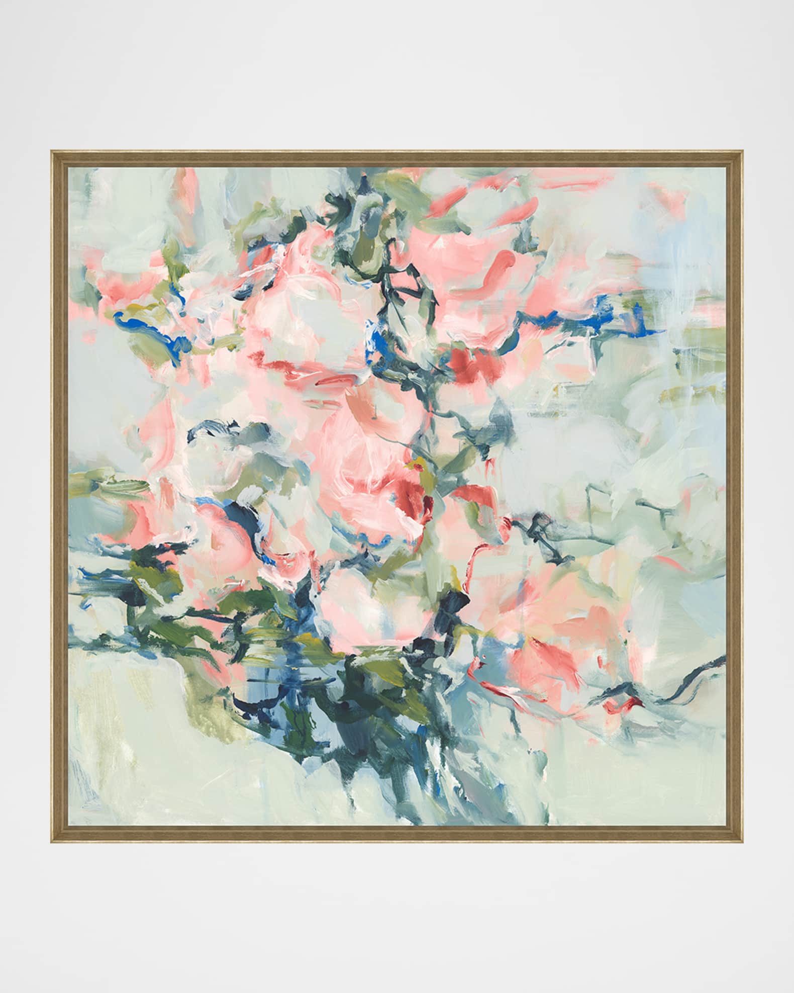 "Blush in Bloom" Framed Giclee by Maelani Blue, 49.25" Square | Horchow