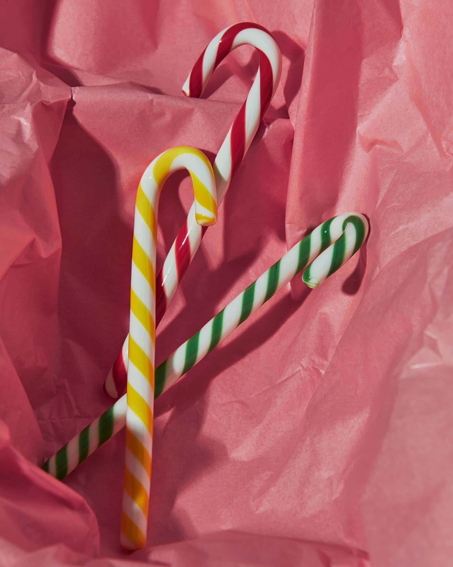 Kosta Boda Polka Candy Cane Christmas Decorations, Set of 3 | Horchow