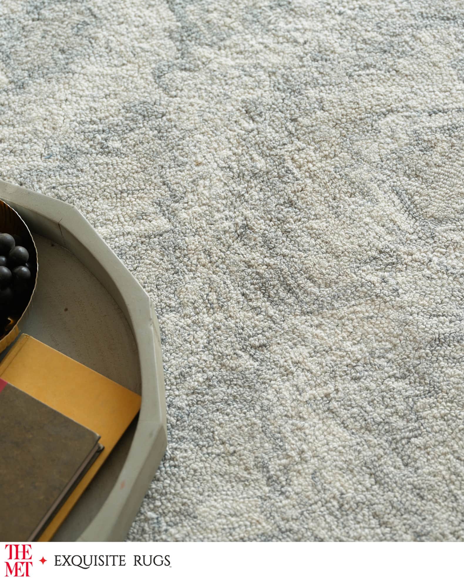 Exquisite Rugs x THE MET Bargello Hand-Tufted Gray Rug, 10' x 14' | Horchow