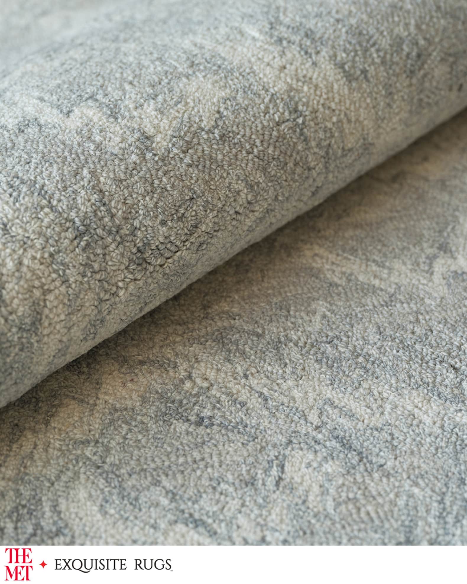 Exquisite Rugs x THE MET Bargello Hand-Tufted Gray Rug, 5' x 8' | Horchow