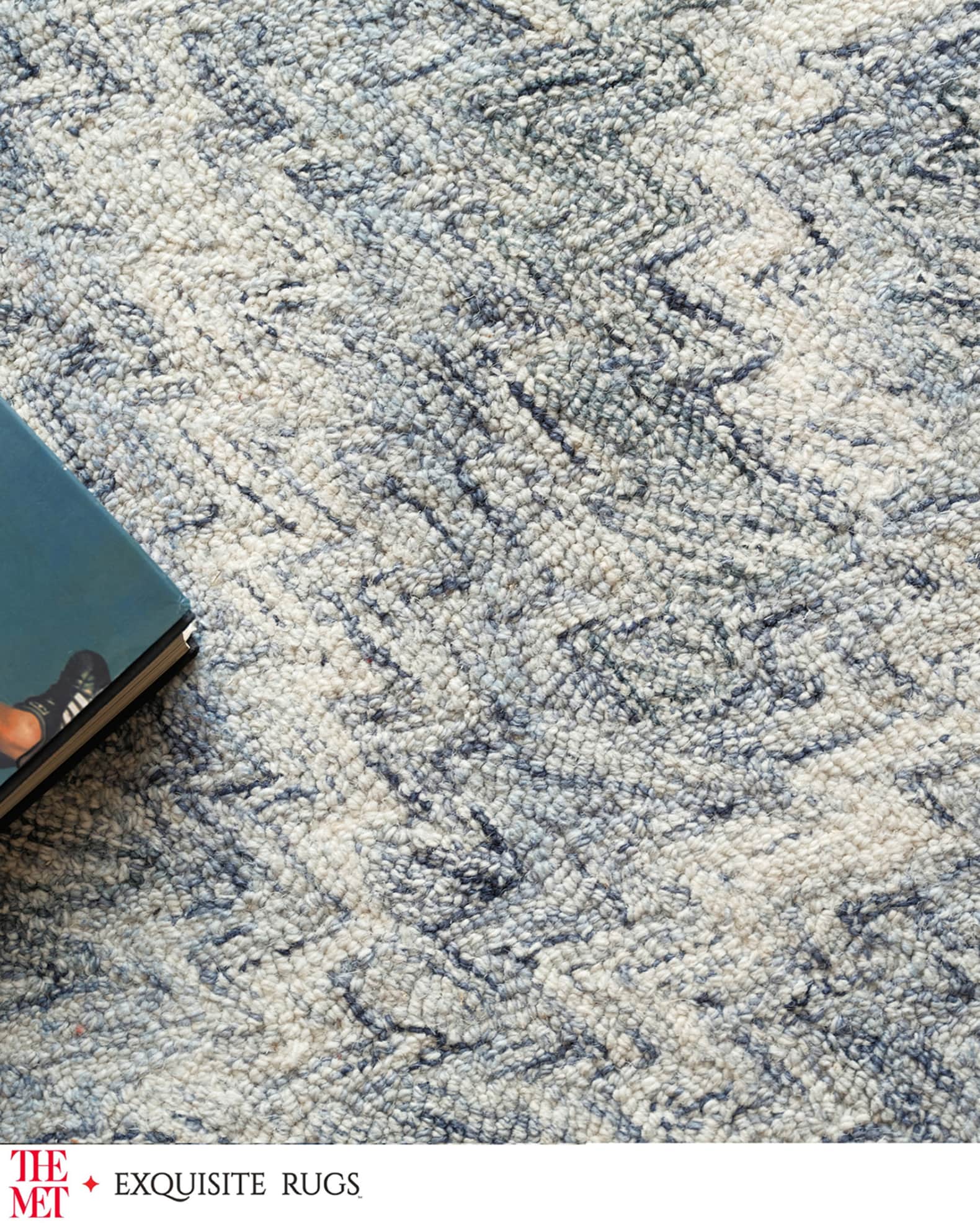 Exquisite Rugs x THE MET Bargello Hand-Tufted Light Blue Rug, 10' x 14 ...