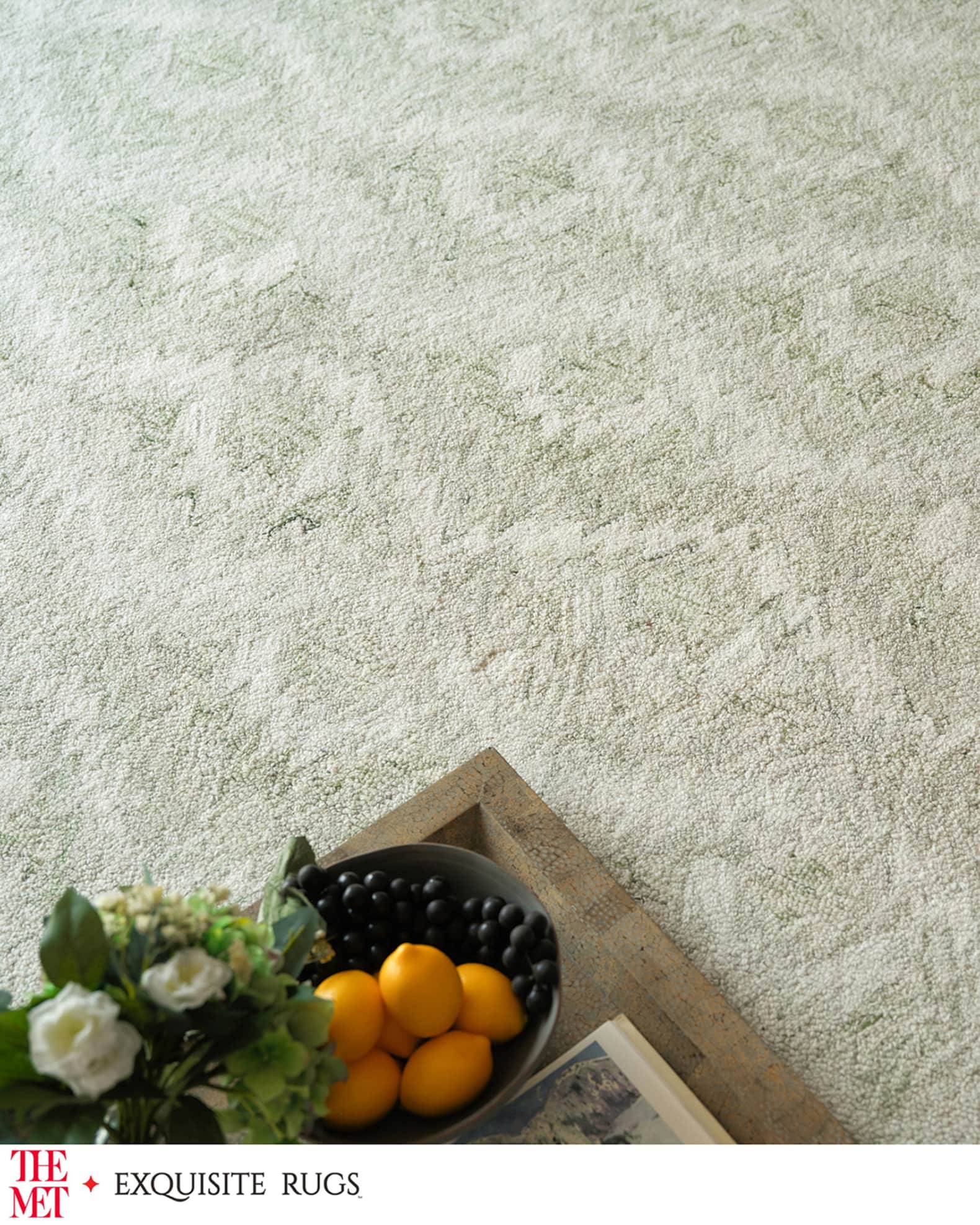 Exquisite Rugs x THE MET Bargello Hand-Tufted Light Green Rug, 8' x 10 ...