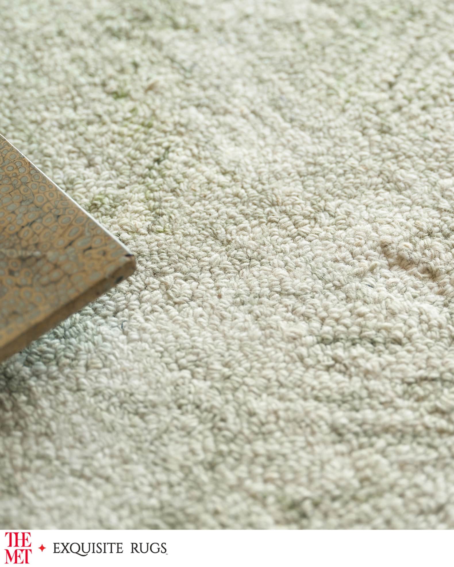 Exquisite Rugs x THE MET Bargello Hand-Tufted Light Green Rug, 5' x 8 ...