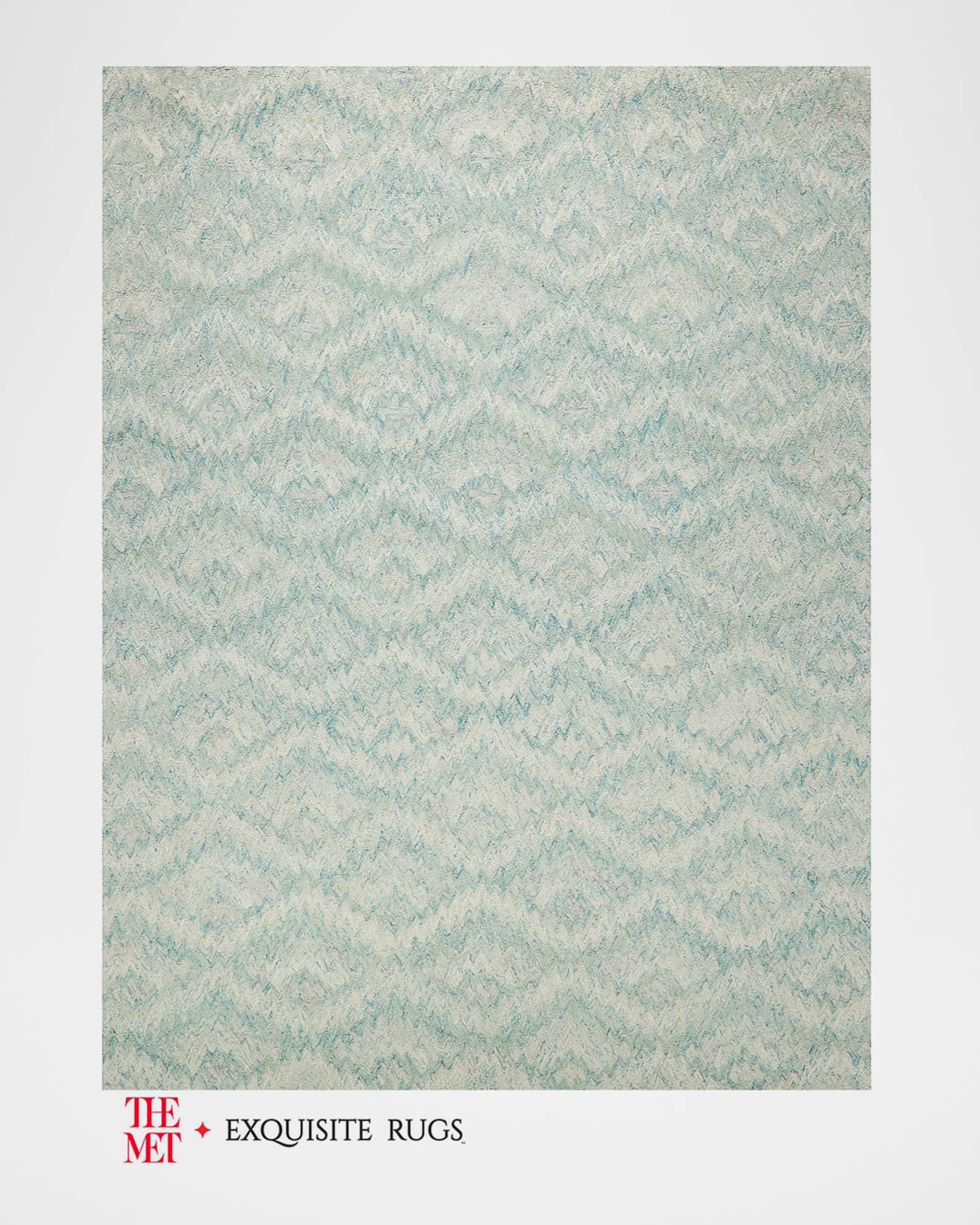 Exquisite Rugs x THE MET Bargello Hand-Tufted Turquoise Rug, 8' x 10 ...