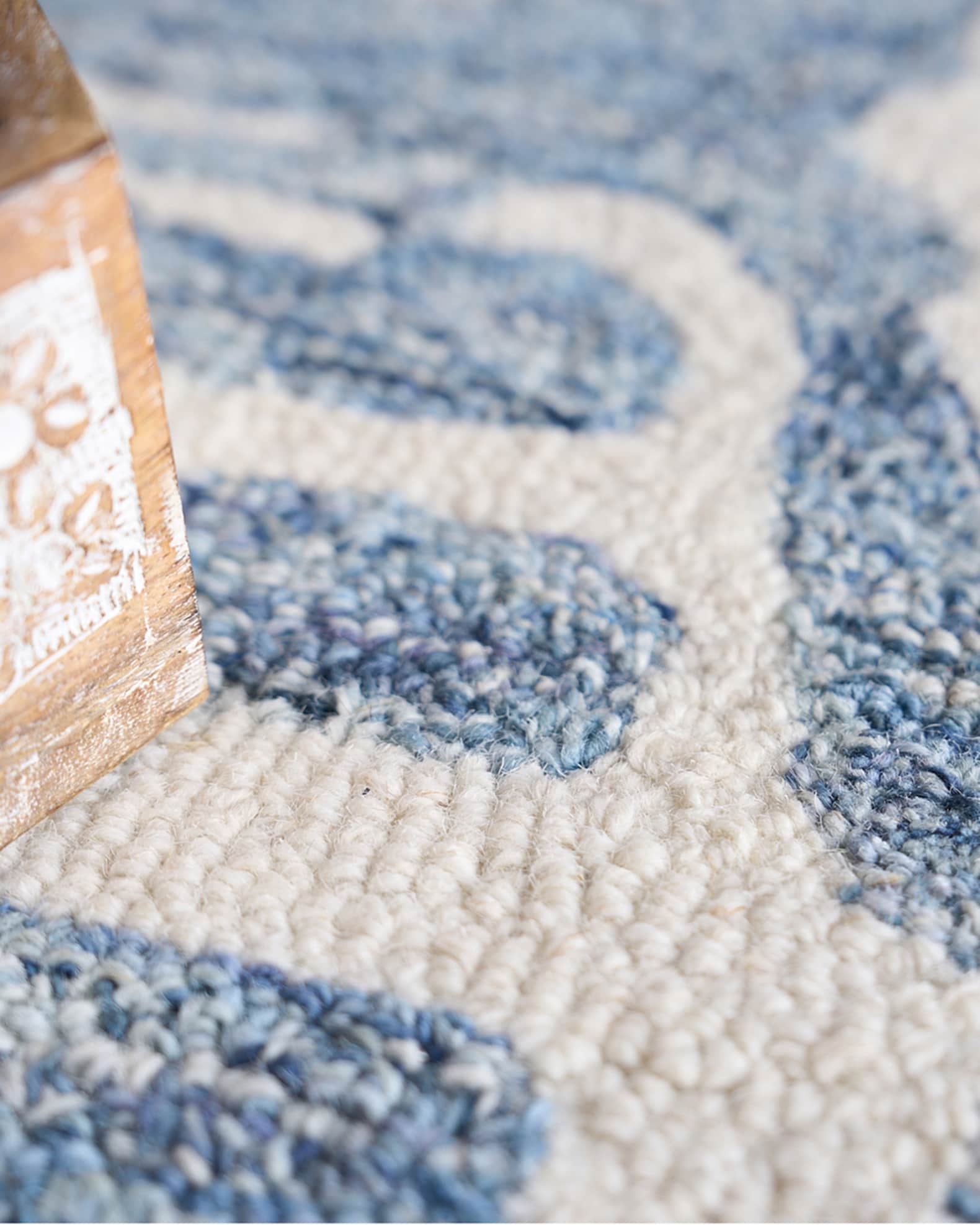 Exquisite Rugs x THE MET Botanica Hand-Tufted Blue/Ivory Rug, 8' x 10 ...