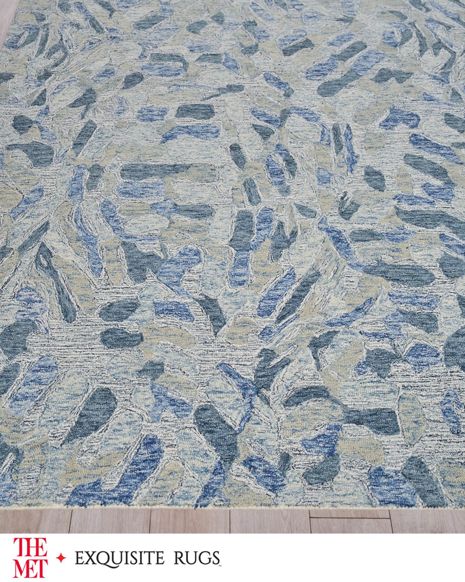 Exquisite Rugs x THE MET Botanica Hand-Tufted Blue Rug, 5' x 8' | Horchow