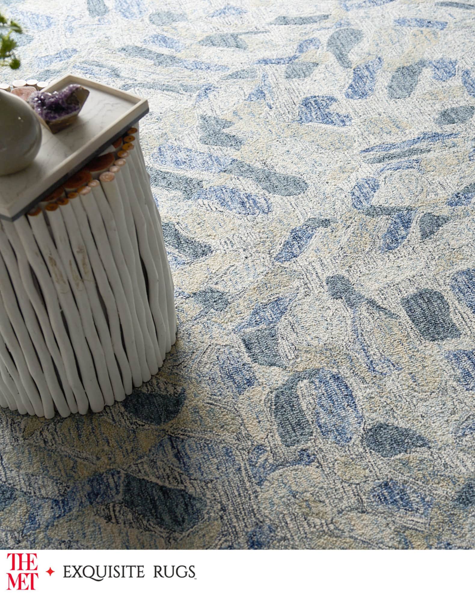 Exquisite Rugs x THE MET Botanica Hand-Tufted Blue Rug, 5' x 8' | Horchow