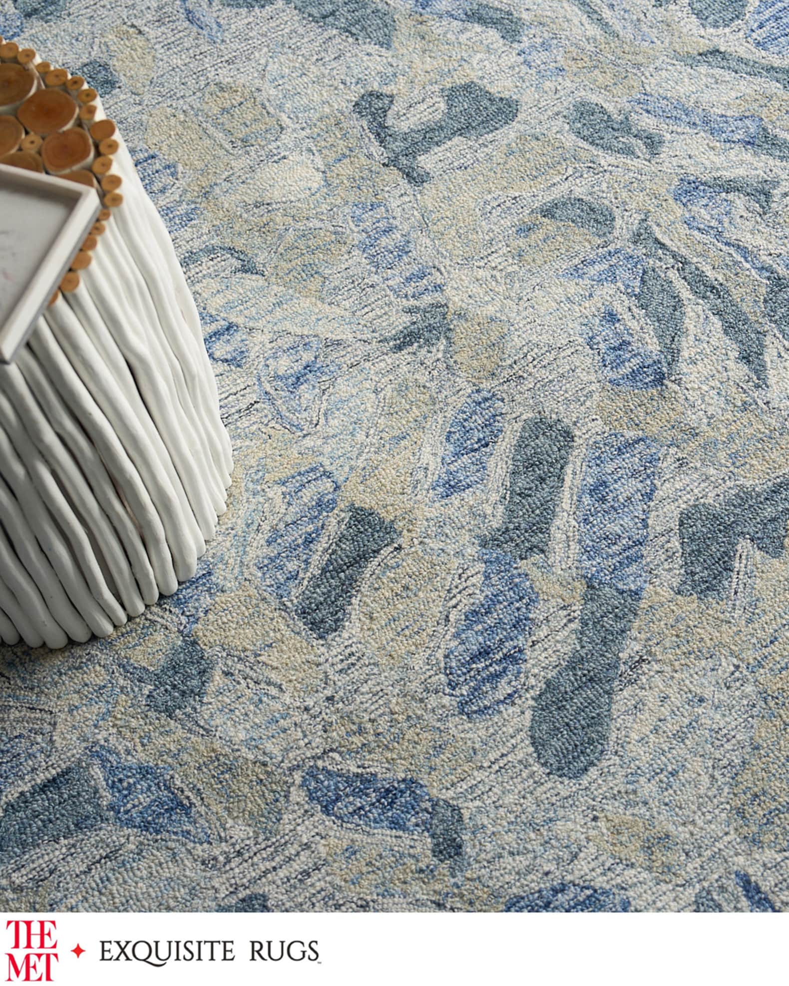 Exquisite Rugs x THE MET Botanica Hand-Tufted Blue Rug, 5' x 8' | Horchow