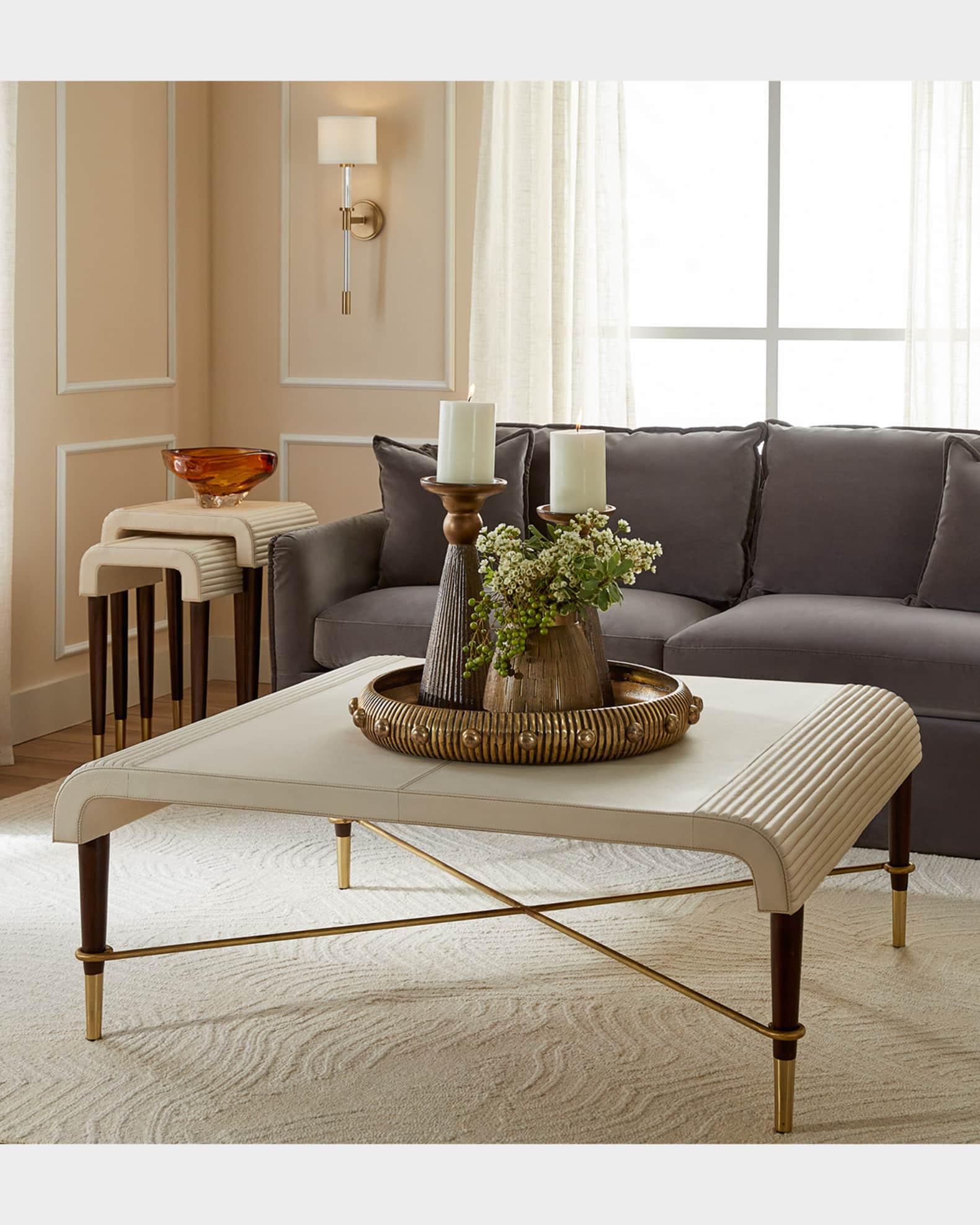 Nova Leather Cocktail Table | Horchow