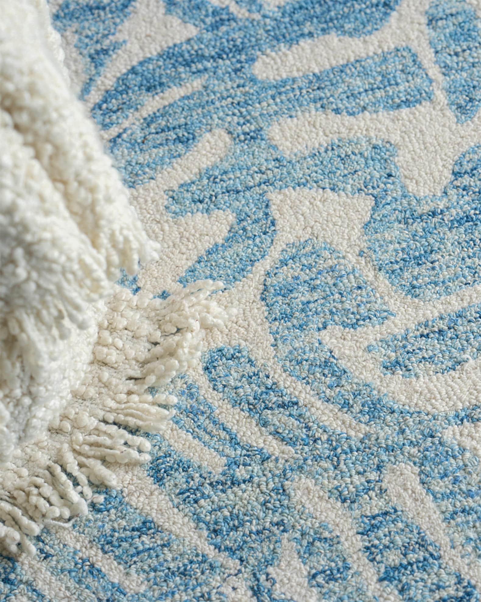 Exquisite Rugs x THE MET Botanica Hand-Tufted Light Blue/Ivory Rug, 5 ...