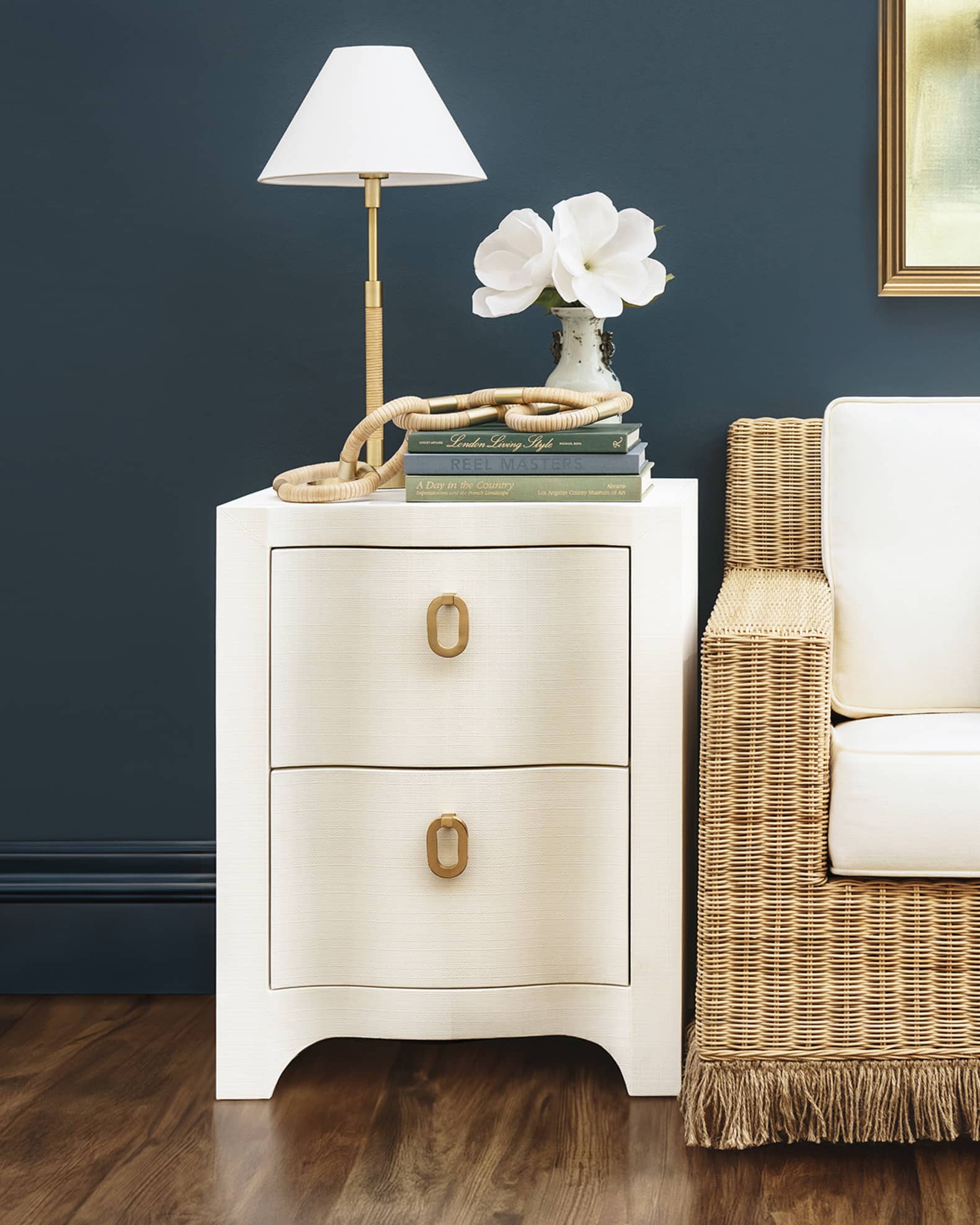 Worlds Away Helena 2-Drawer Linen Side Table | Horchow