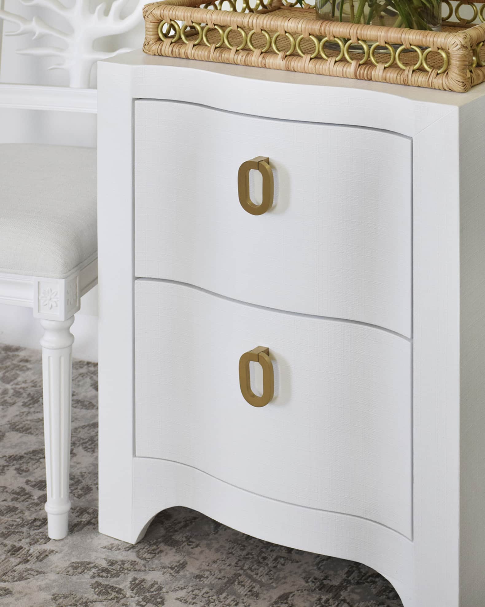 Worlds Away Helena 2-Drawer Linen Side Table | Horchow